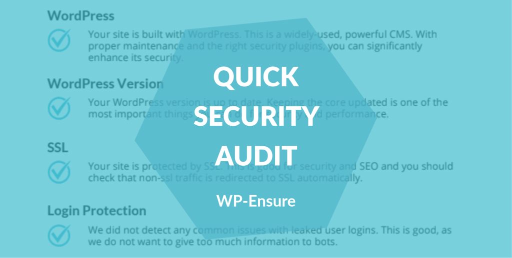 Introducing the Quick Security Audit | WP-Ensure UK
